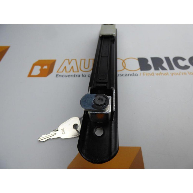 Cierre perimetral con llave para ventanas correderas en color negro