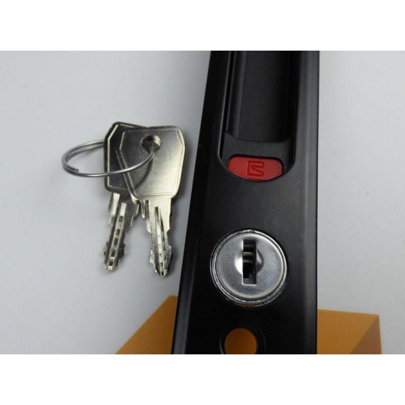 Cierre perimetral con llave para ventanas correderas en color negro