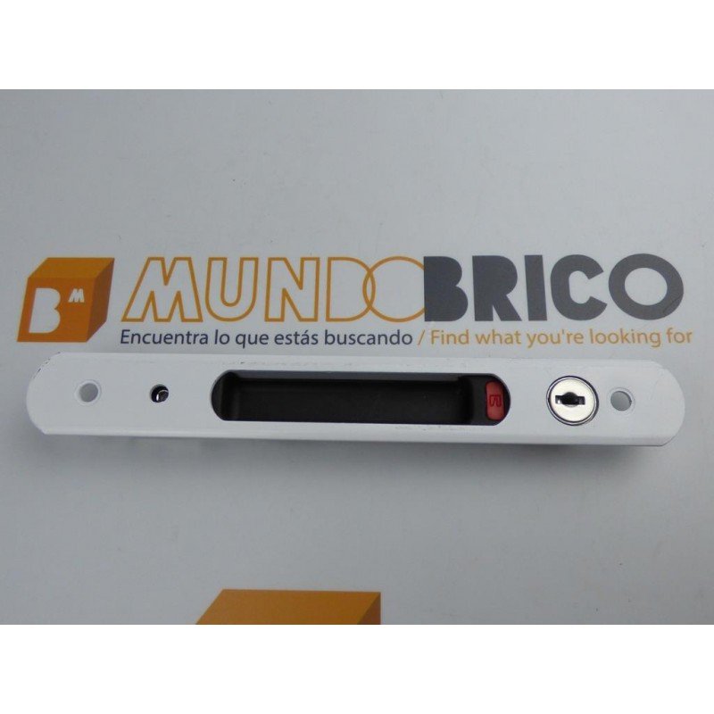 Cierre perimetral con llave para ventanas correderas en color blanco