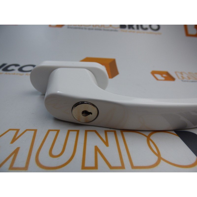 Manillas con llave para ventanas de PVC y puertas en color blanco