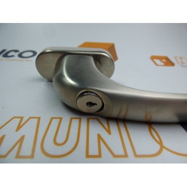 Manillas con llave para ventanas de PVC y puertas en color inox