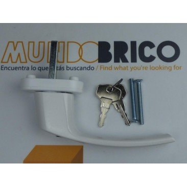 Manillas con llave para ventanas de PVC y puertas en color blanco